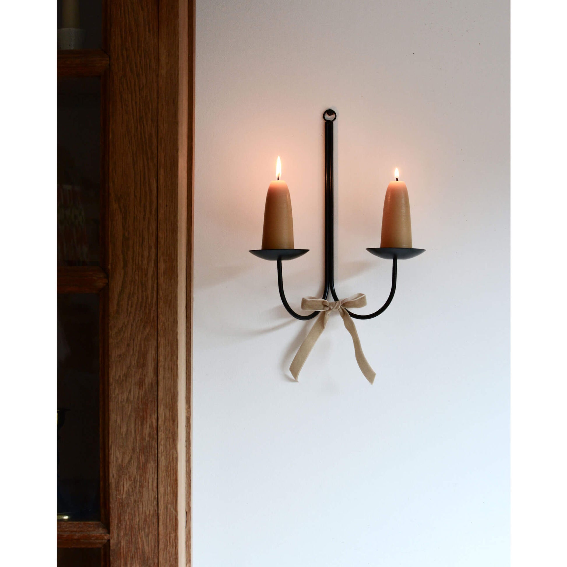 Double Candle Wall Sconce Black - Candle Holders at Weald Store – weald ...