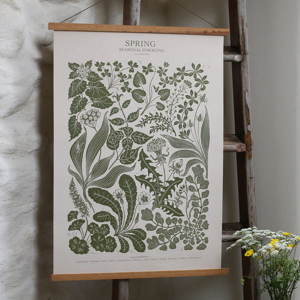 Seasonal Linocut Print Spring by Isla Middleton – weald store