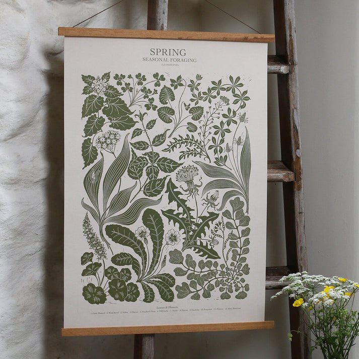 Seasonal Linocut Print Spring by Isla Middleton – weald store