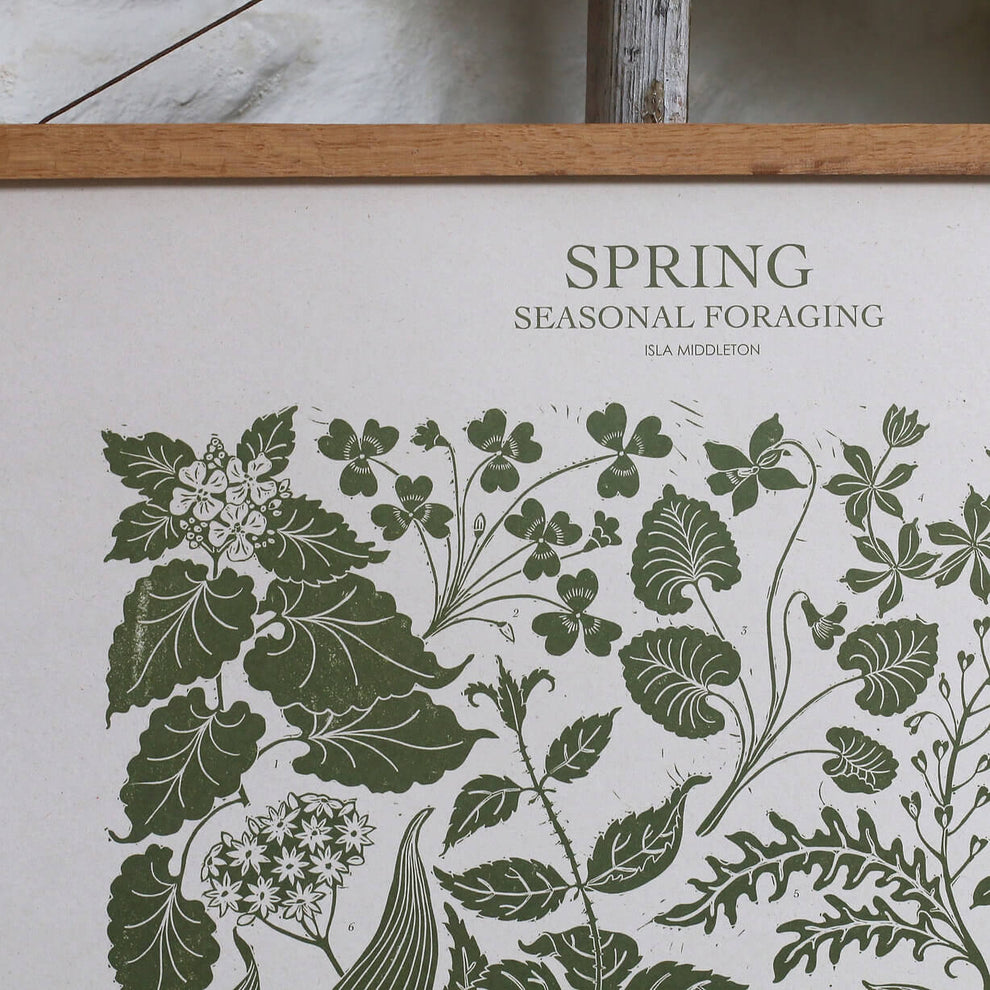 Seasonal Linocut Print Spring by Isla Middleton – weald store
